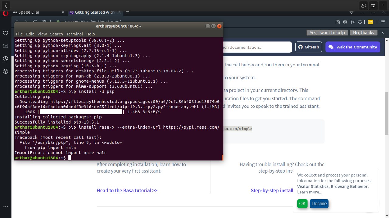 Rasa and Rasa-x not installing on ubuntu · Issue #5014 · RasaHQ/rasa ...