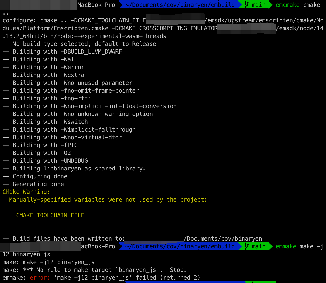 Make No Rule To Make Target `binaryenjs Stop · Issue 5166 · Webassemblybinaryen · Github