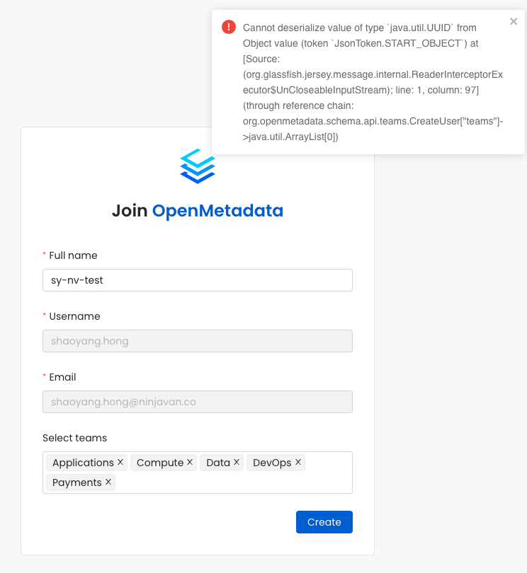 Json Error When Creating New Sandbox Account · Issue 13759 · Open