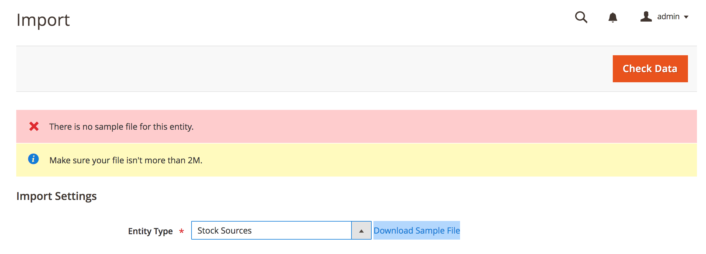 Add Support for "Download Sample File" link for Inventory Import ...