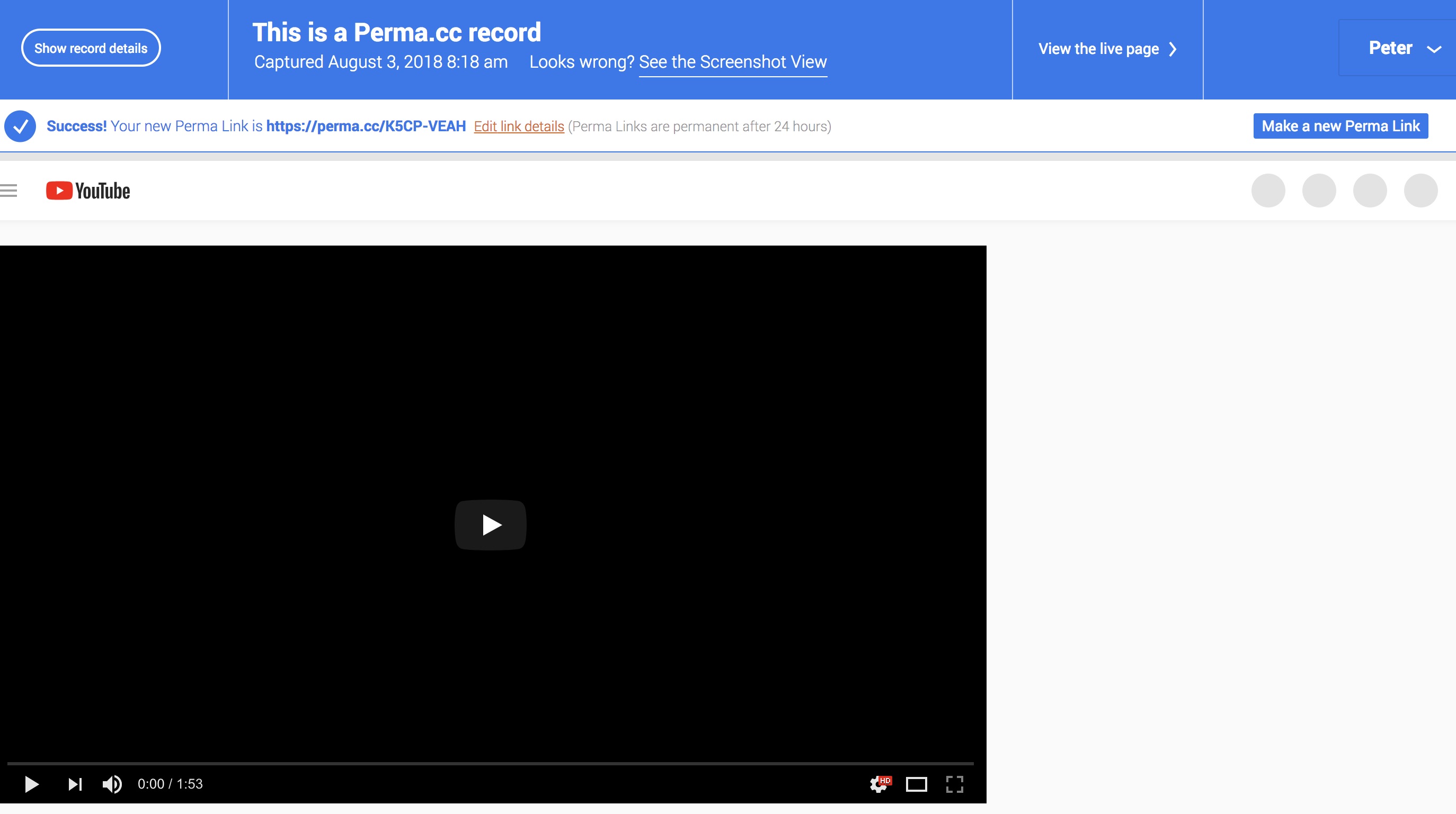 Capturing Youtube pages works poorly · Issue #2429 · harvard-lil/perma · GitHub