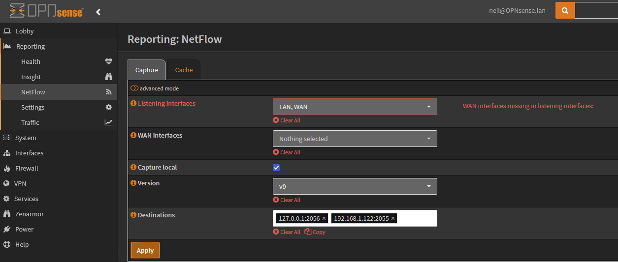 Netflow config page doesn't allow you to have no WAN interfaces selected · Issue #5729 ...