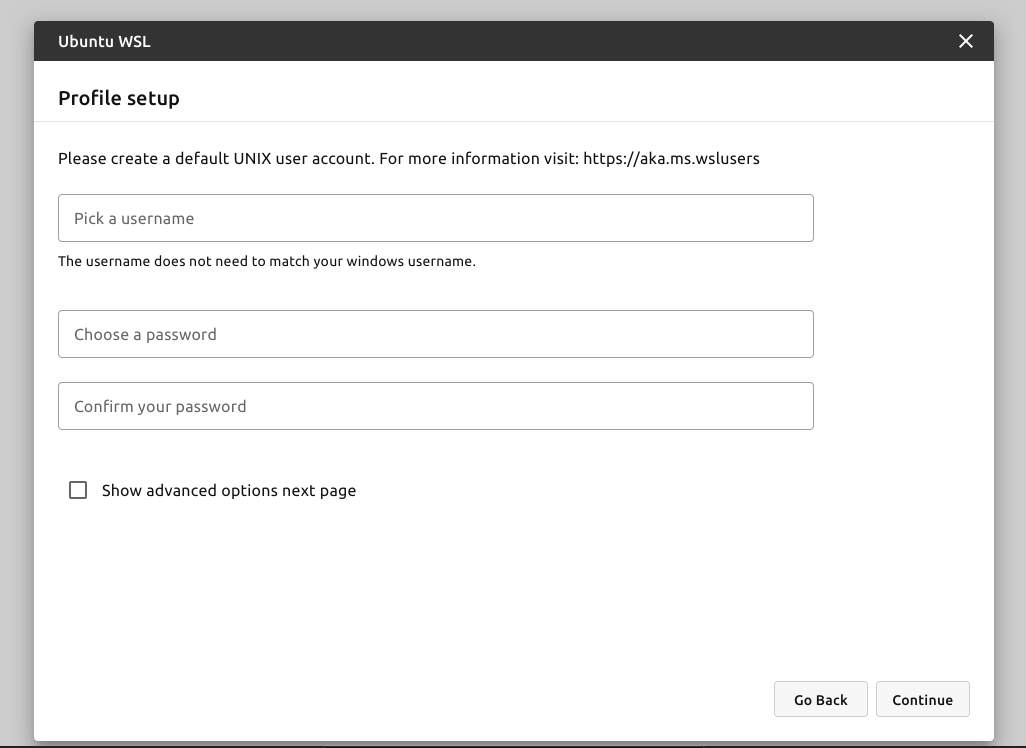 WSL Screen 2 - Profile setup · Issue #156 · canonical/ubuntu-desktop ...
