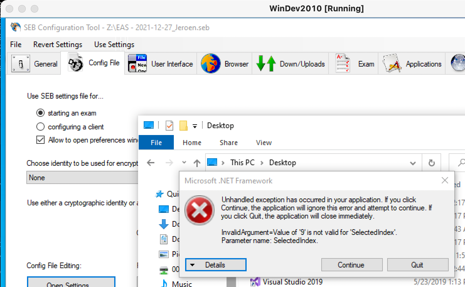 Windows Configuration Editor contains outdated MacOS list (Unhandled exception...Value of '9' is ...