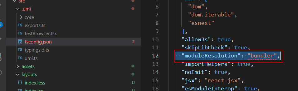tsconfig.json 中 `moduleResolution` 的值是错的 · Issue #11174 · umijs/umi · GitHub