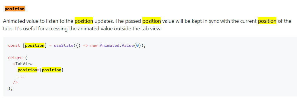 How To Use Position · Issue 1007 · Satya164react Native Tab View · Github 
