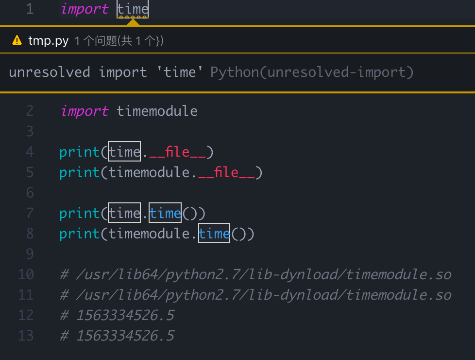 Unresolved Import time Issue 1345 Microsoft python language 