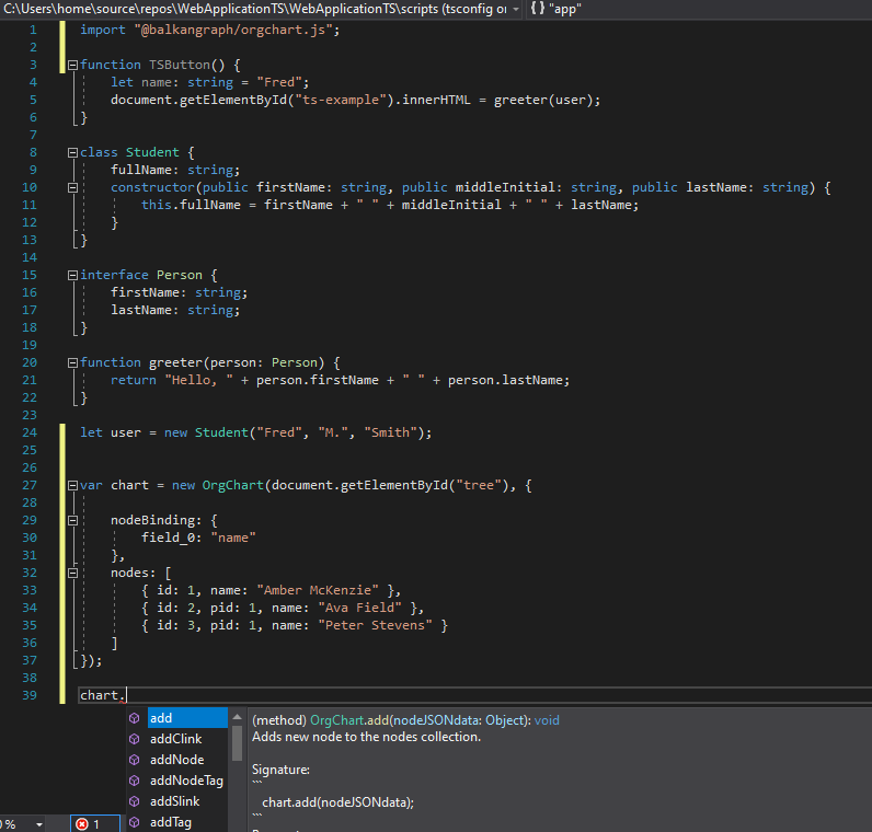 Orgchart.d.ts has no "export" on classes · Issue #339 · BALKANGraph/OrgChartJS · GitHub