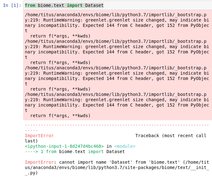 ImportError: cannot import name 'Dataset' from 'biome.text' · Issue #446 · argilla-io/biome-text ...