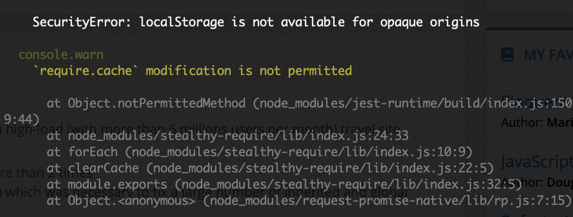 SecurityError: localStorage is not available for opaque origins in jest 25.5.0 · Issue #9917 ...