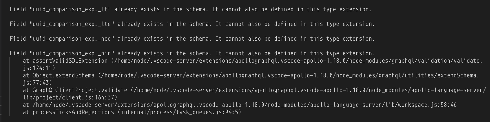 Apollo Client in VSCode / schema introspection fails · Issue #6466 · hasura/graphql-engine · GitHub