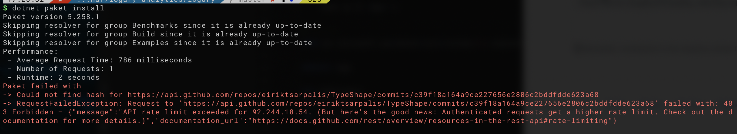 Hitting github limits · Issue #1873 · fsprojects/Paket · GitHub