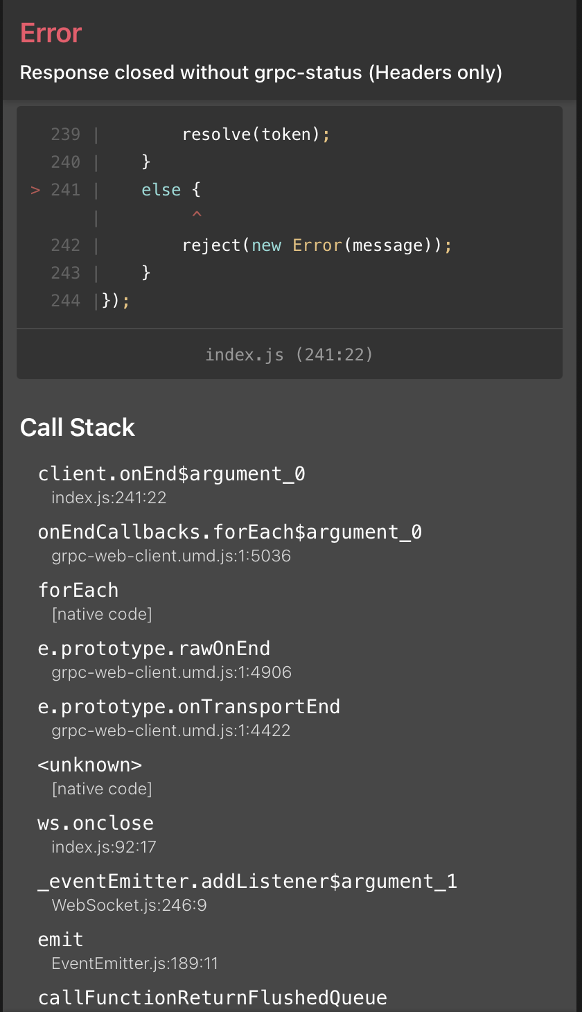 Response closed without grpc-status (headers only) · Issue #350 · textileio/go-threads · GitHub