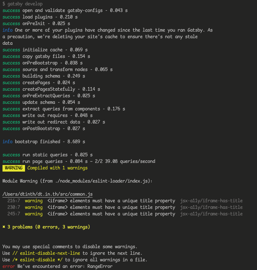 RangeError occurs when package.json name is missing · Issue #15966 · gatsbyjs/gatsby · GitHub