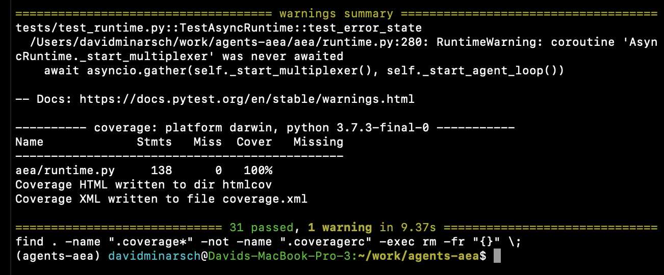 Runnable Test Warning · Issue 1926 · Fetchai Agents Aea · Github