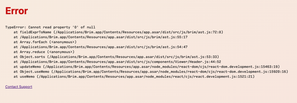 UX Error when using sort this · Issue #1875 · brimdata/zui · GitHub