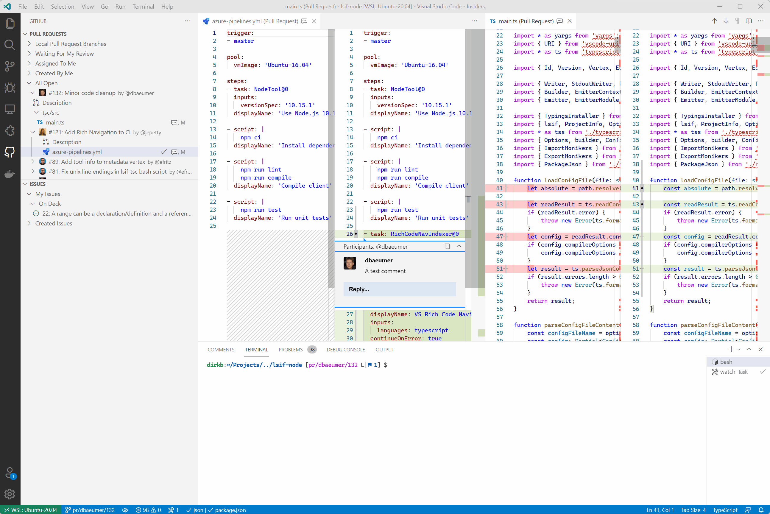 Hiding of all comments behaves strange when one PR is checked out and ...
