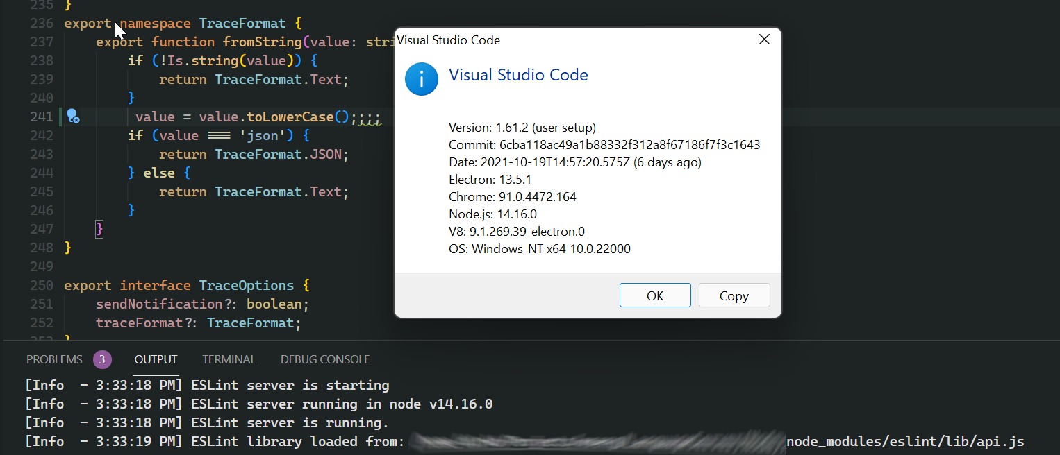 v2.2.2 SyntaxError: Unexpected token '.' · Issue #1360 · microsoft/vscode-eslint · GitHub
