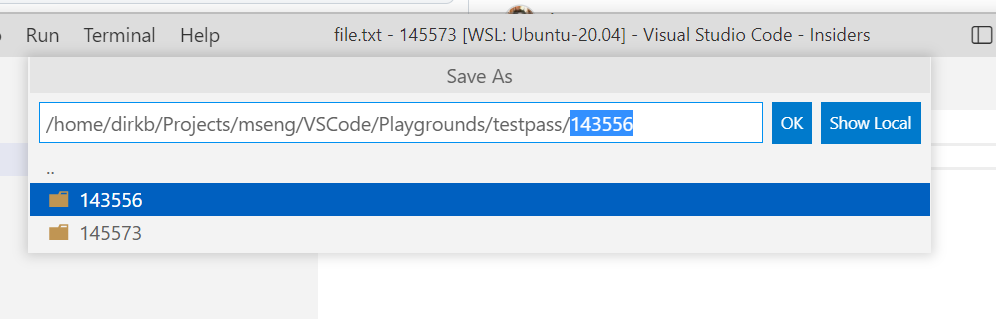 File name seems to be lost when navigating directories · Issue #145656 · microsoft/vscode · GitHub