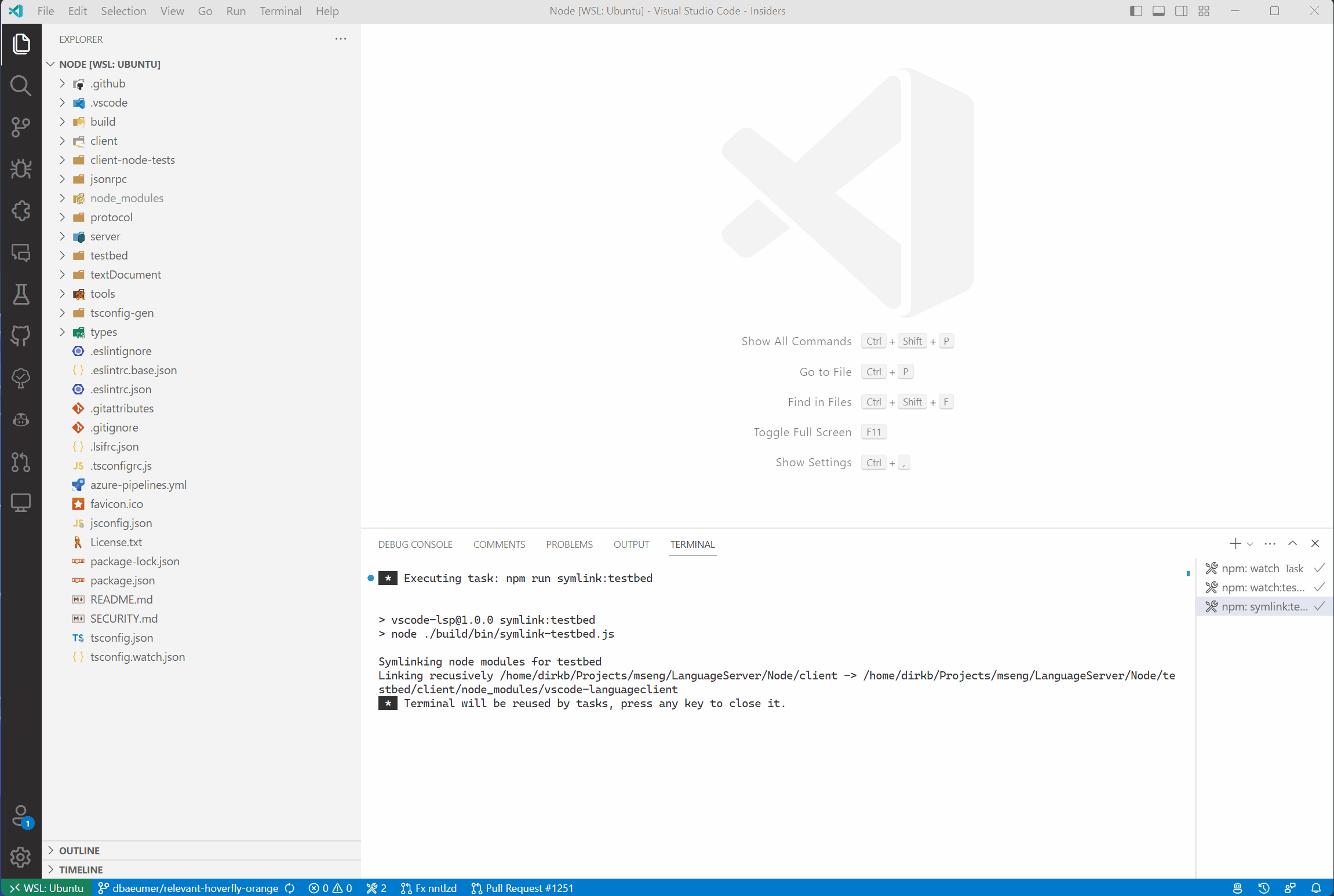 "Initializing JS/TS language features" status message repeatedly appearing when opening a TS ...