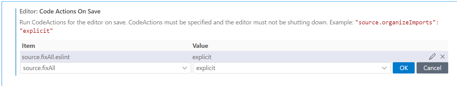 Custom code actions that run on save don't get drop down UI · Issue #194112 · microsoft/vscode ...