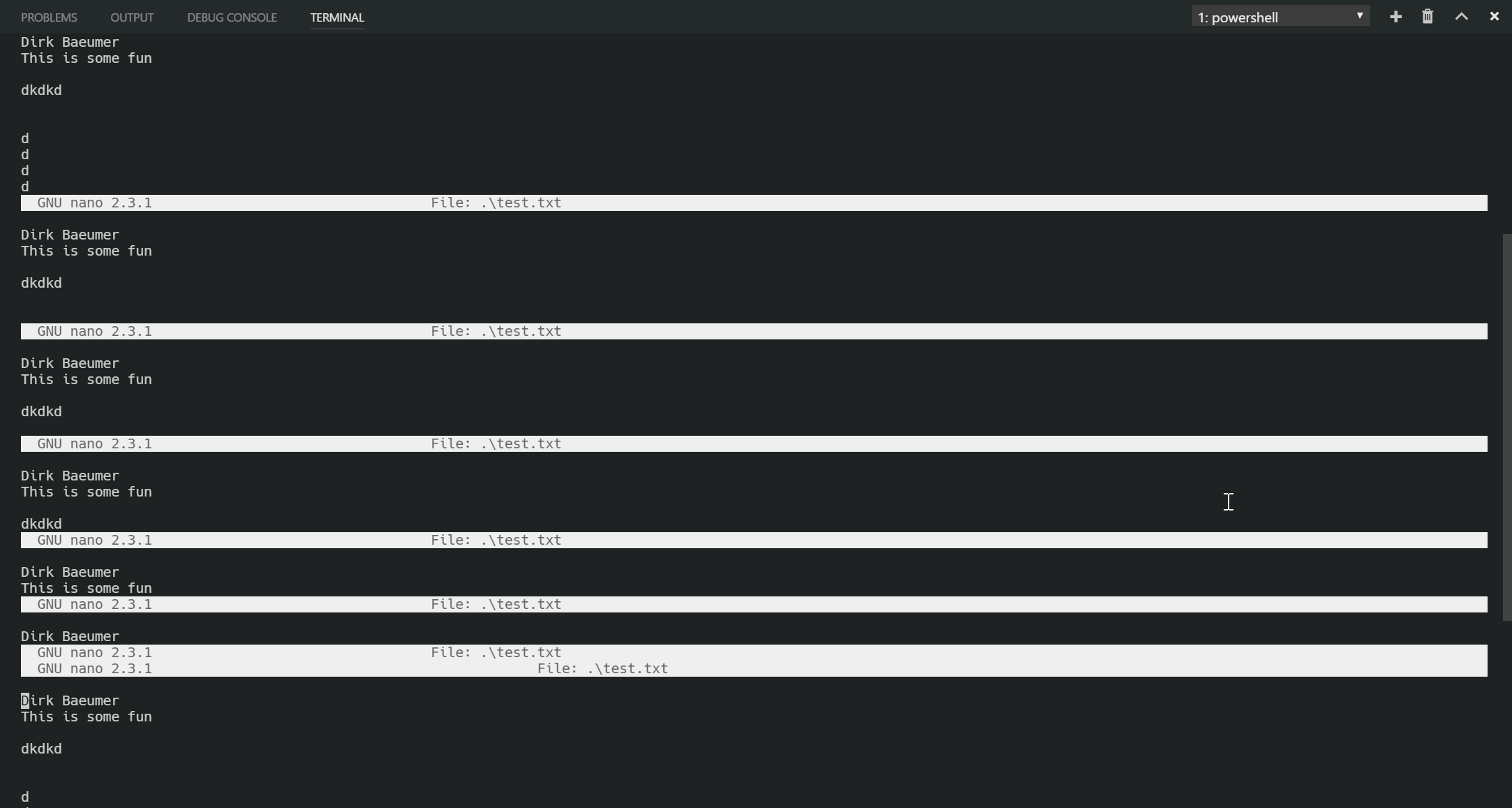 Terminal has scroll bar after second launch allowing to scroll away ...