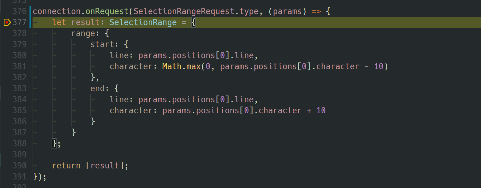 Language client never sends selection range requests even if supported by server · Issue #501 ...