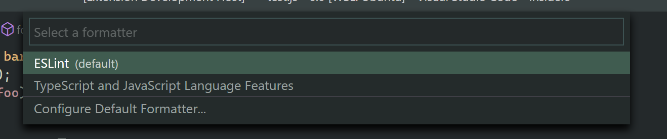 "Format Document" command should use ESLint · Issue #417 · microsoft/vscode-eslint · GitHub