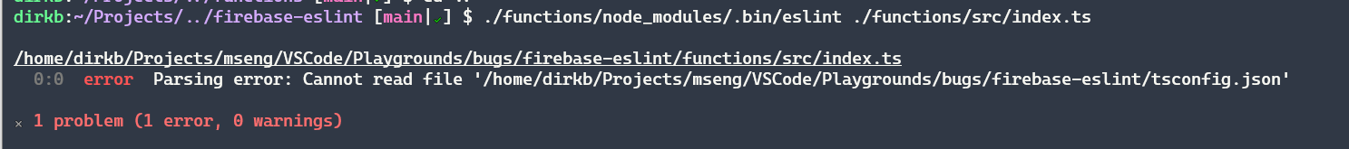ESLint cannot find tsconfig.json in a Firebase project · Issue #1115 · microsoft/vscode-eslint ...