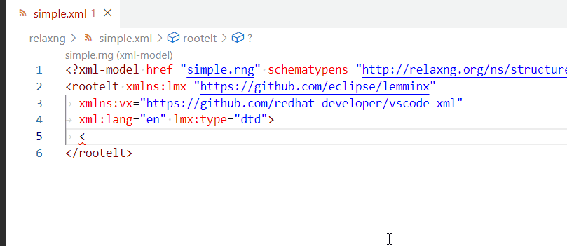 RelaxNG autocompletion without namespace by angelozerr · Pull Request ...