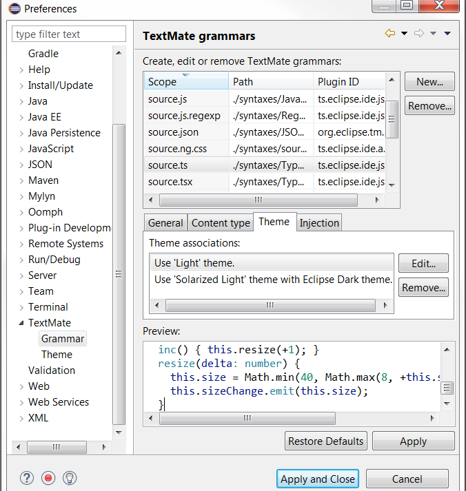 Extension point to defines theme associations. · Issue #127 · eclipse-tm4e/tm4e · GitHub