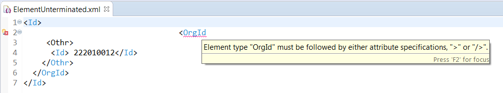 Basic XML validation for no well XML · Issue #34 · eclipse-lemminx/lemminx · GitHub
