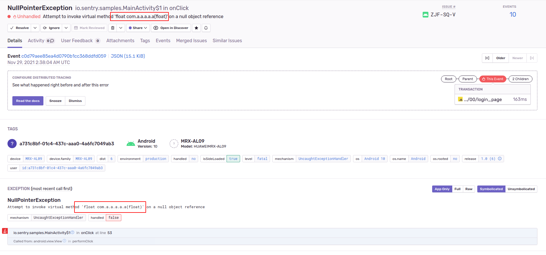 Android sentry doesn't minify. · Issue #116 · getsentry/examples · GitHub