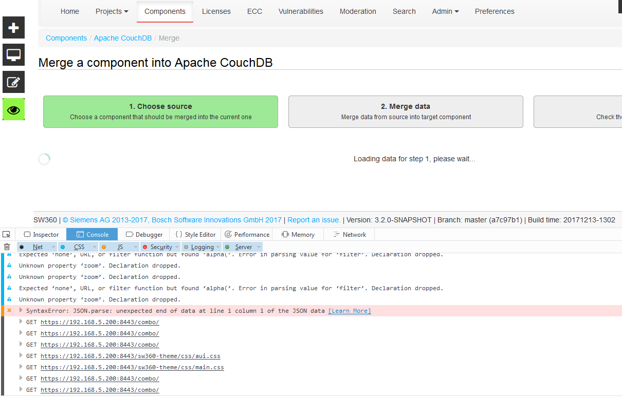 Merge functionality not working · Issue #701 · sw360/sw360portal · GitHub
