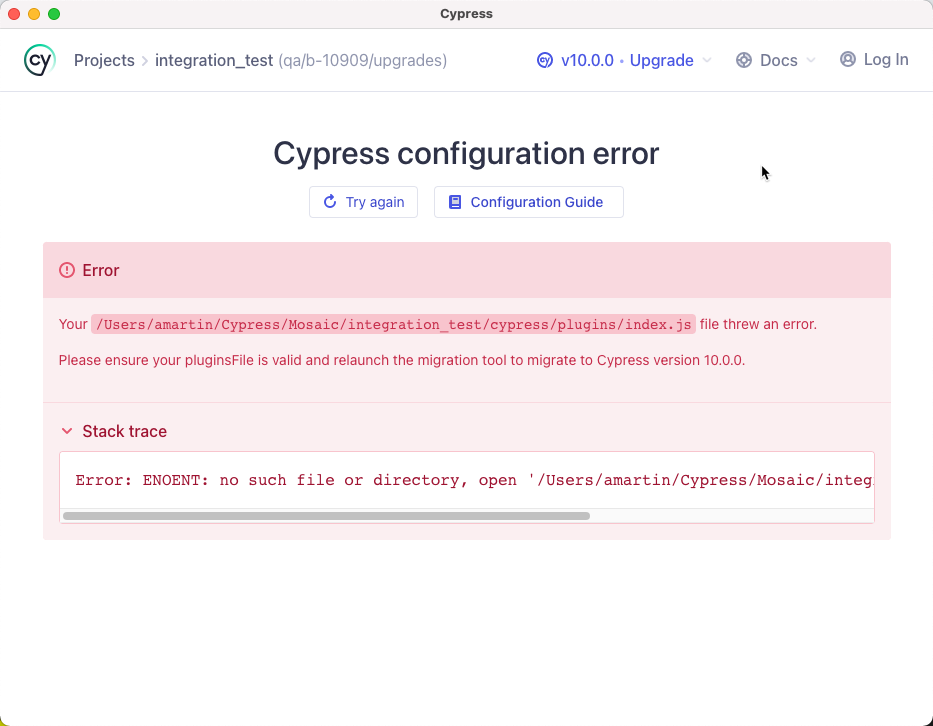 Cypress 1000 Or 1001 Migration Tool Doesnt Load · Issue 22065 · Cypress Iocypress · Github