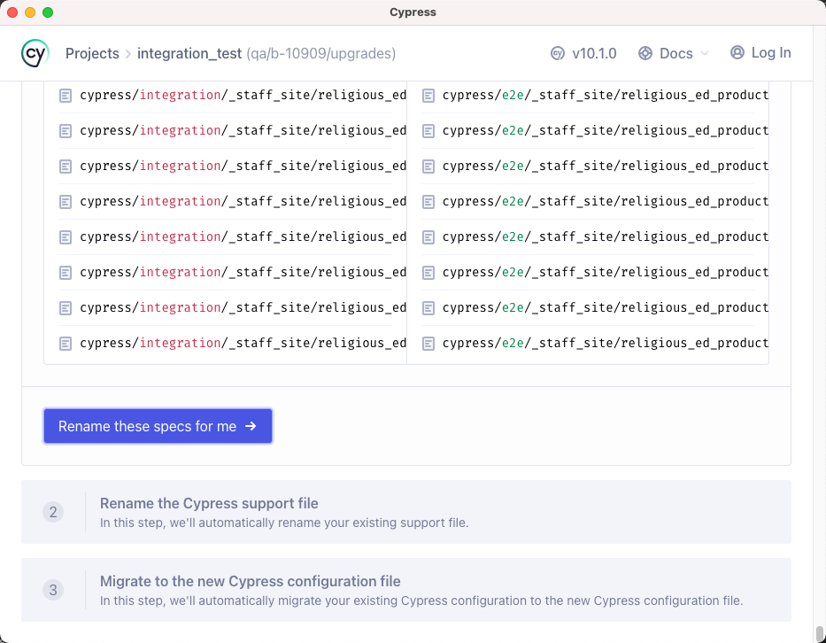 Cypress 10.0.0 or 10.0.1 Migration tool doesn't load · Issue #22065 · cypress-io/cypress · GitHub