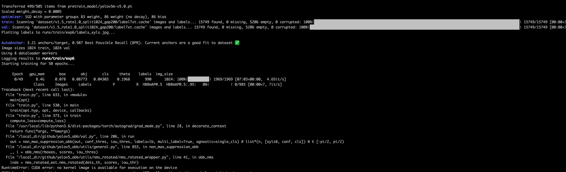 About nms_rotated_ext error · Issue #403 · hukaixuan19970627/yolov5_obb · GitHub