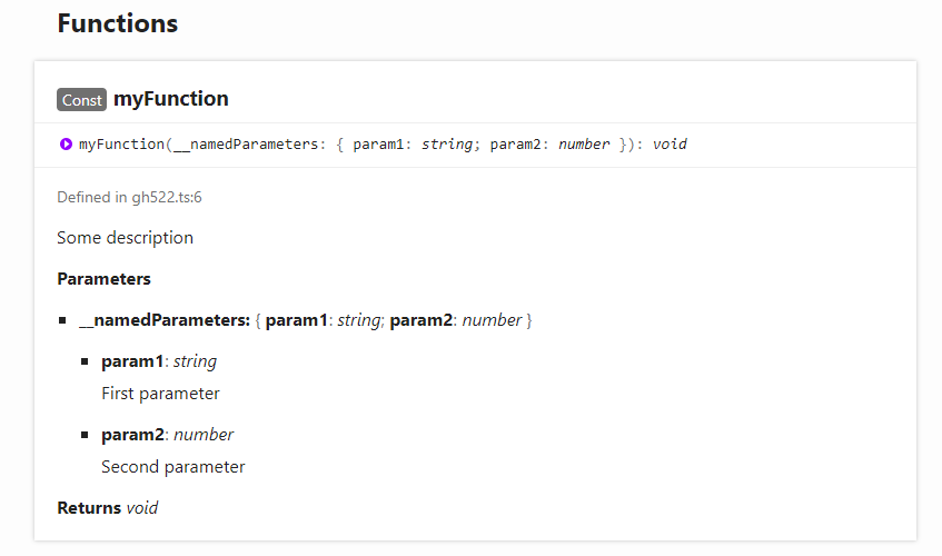 Adding documentation for destructured arguments in a fat arrow function · Issue #522 ...