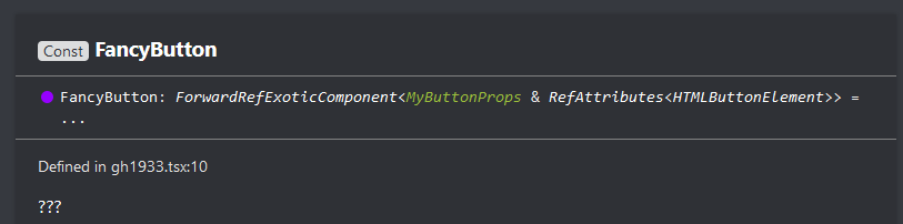 React.forwardRef poses a challenge to TypeDoc · Issue #1933 · TypeStrong/typedoc · GitHub
