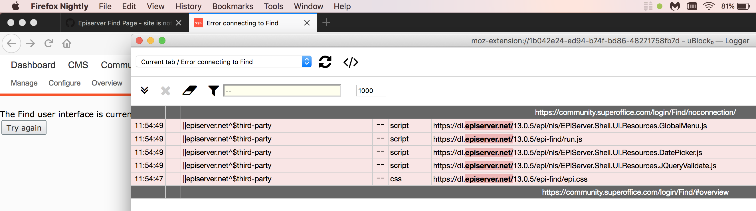 Episerver Find Page - site is not usable · Issue #4006 · uBlockOrigin/uAssets · GitHub