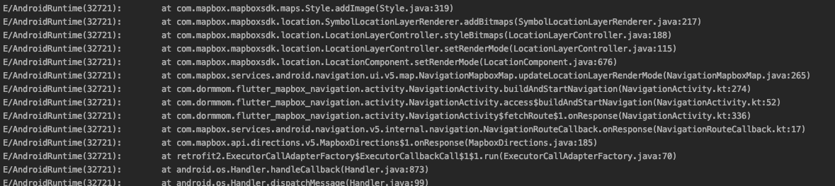 Crashing app when mapStyleURL set for MapBoxNavigation · Issue #87 · eopeter/flutter_mapbox ...
