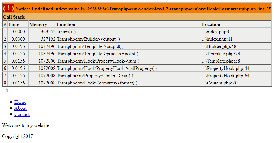 Notice: Undefined index: value in vendor\level-2\transphporm\src\Hook\Formatter.php on line 25 ...