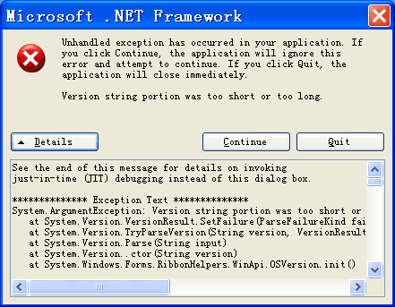 System.ArgumentException: Version string portion was too short or too long. · Issue #50 ...