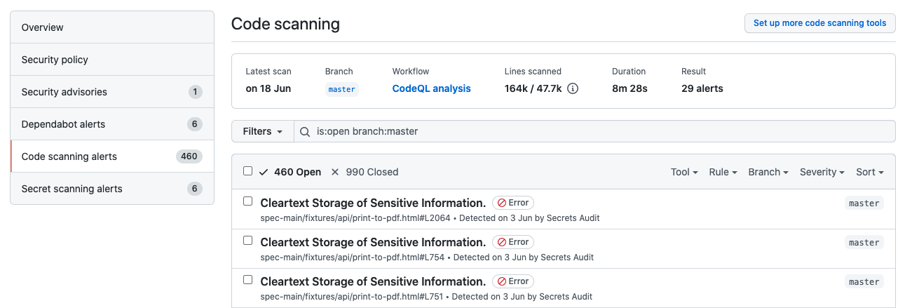 Improvements to the code scanning branch filter - GitHub Changelog