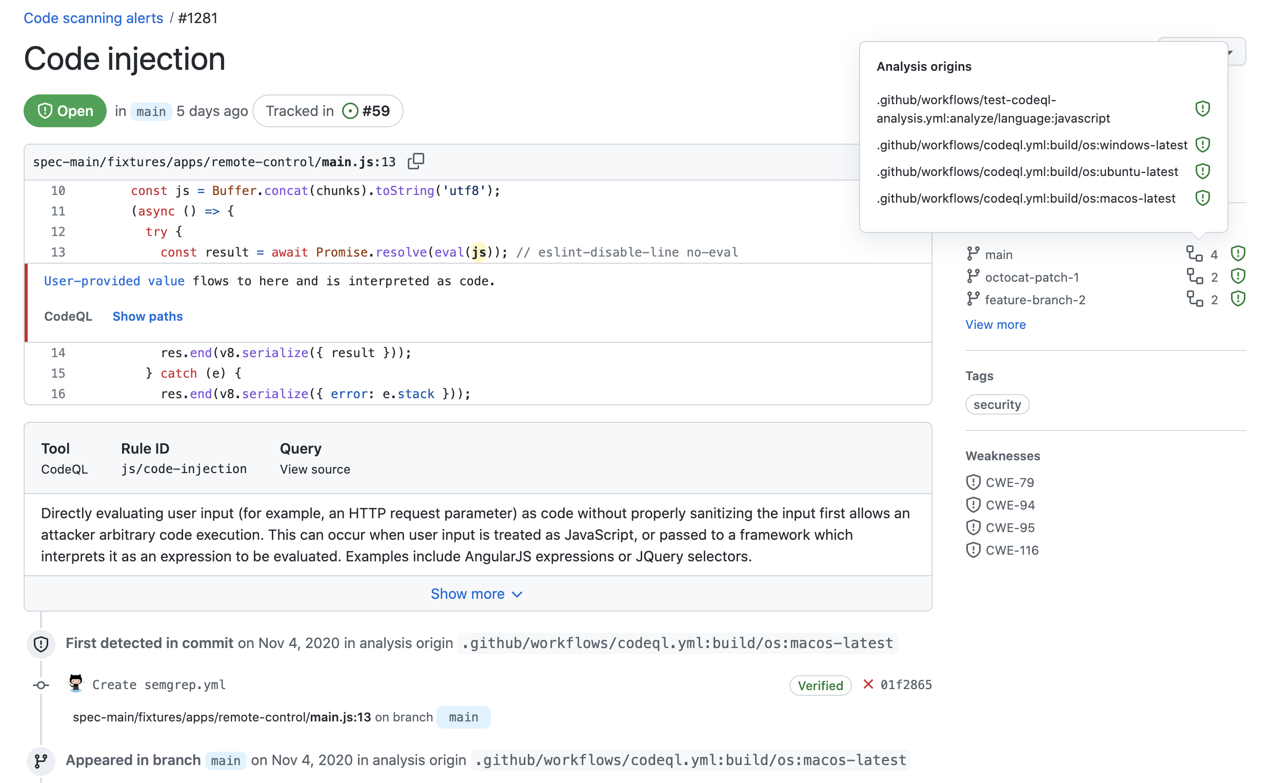 Code Scanning Alerts Now Show Their Analysis Origin The GitHub Blog Code Scanning Alerts Now Show Their Analysis Origin The GitHub Blog