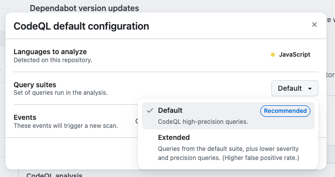 You Can Now Use The Security Extended” Query Suite In Code Scanning Default Setup With Codeql