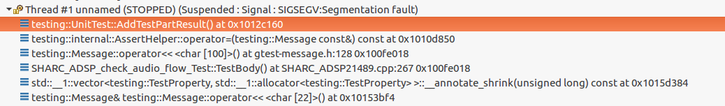 Crash when I use EXPECT_TRUE(cond)