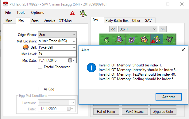 A few issues with the legality checks · Issue #1479 · kwsch/PKHeX · GitHub