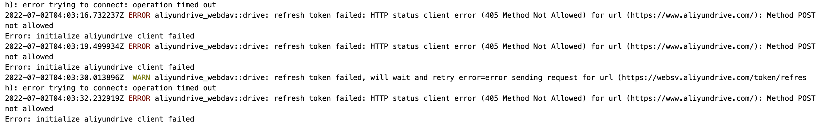 今天webdav无法正常使用了 【升级到 1.5.1 以上版本解决】 · Issue #470 · messense/aliyundrive-webdav · GitHub