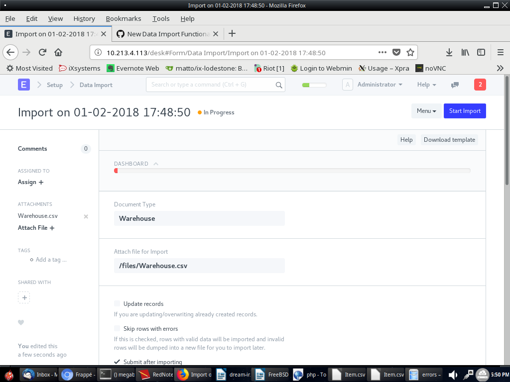 Data Import does not move pass in inprogress · Issue #12305 · frappe/erpnext · GitHub